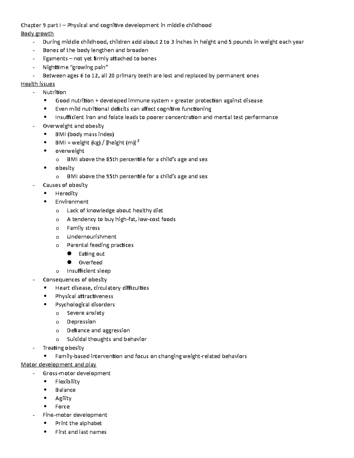 Ch9 Part I Handout Physical Development In Middle Childhood Chapter 9 Part I Physical And ch9-part-i-handout-physical-development-in-middle-childhood-chapter-9-part-i-physical-and