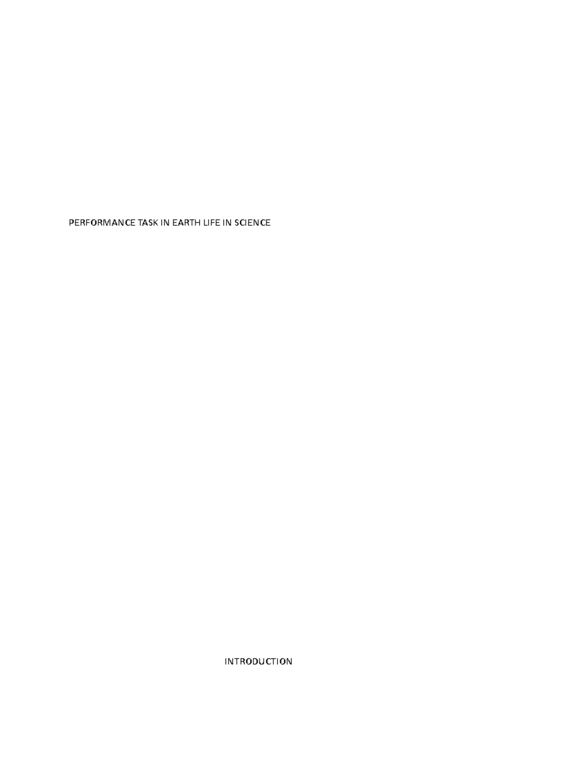 PT in science - egwdqs - PERFORMANCE TASK IN EARTH LIFE IN SCIENCE ...