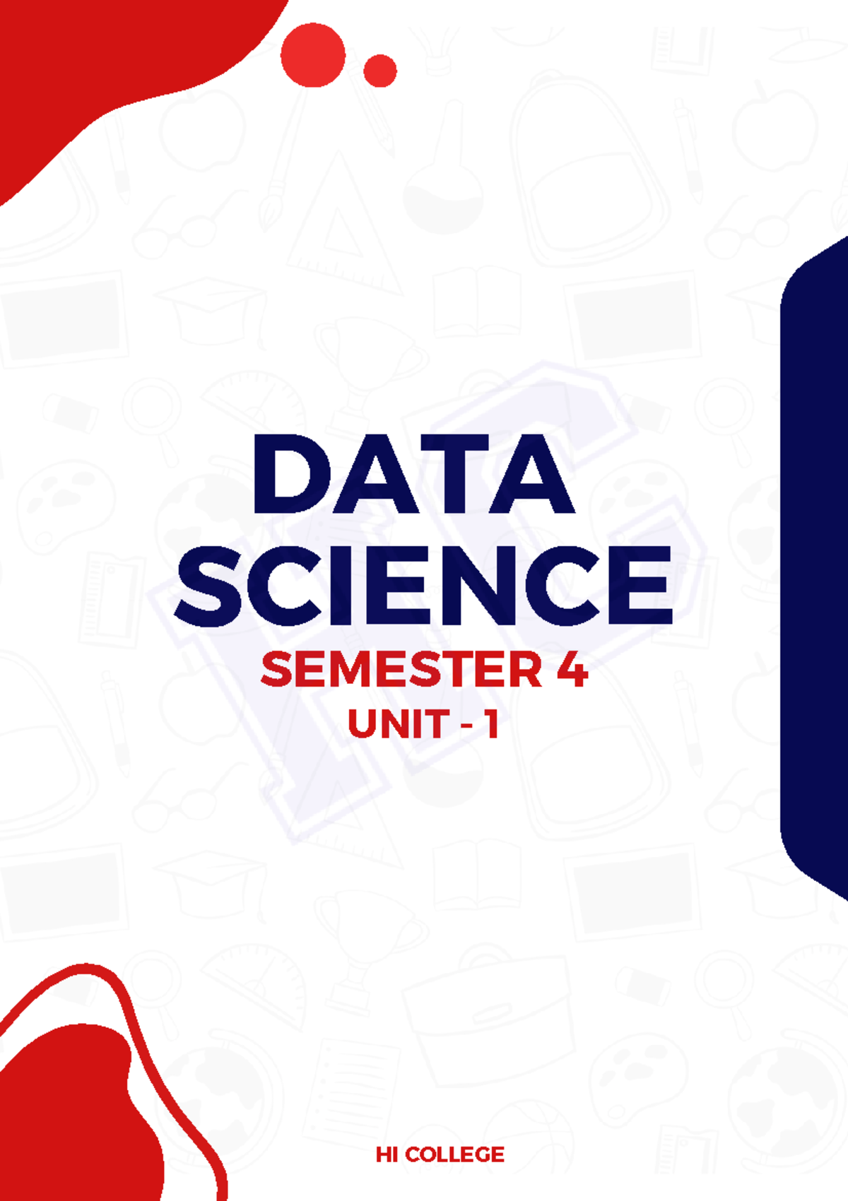 DS U1 watermark - DATA SCIENCE SEMESTER 4 UNIT - 1 SYLLABUS These professionals collect, clean ...