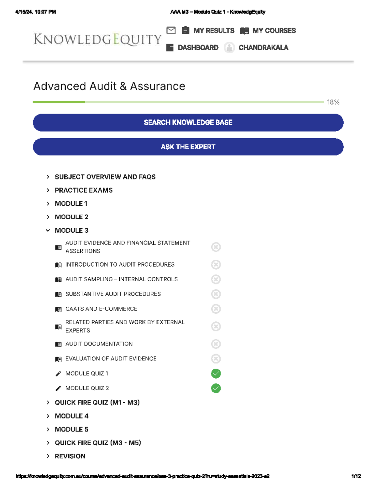 M3 q1 - Questions and Solutions - 10:07 PM M3 Module Quiz 1 ...