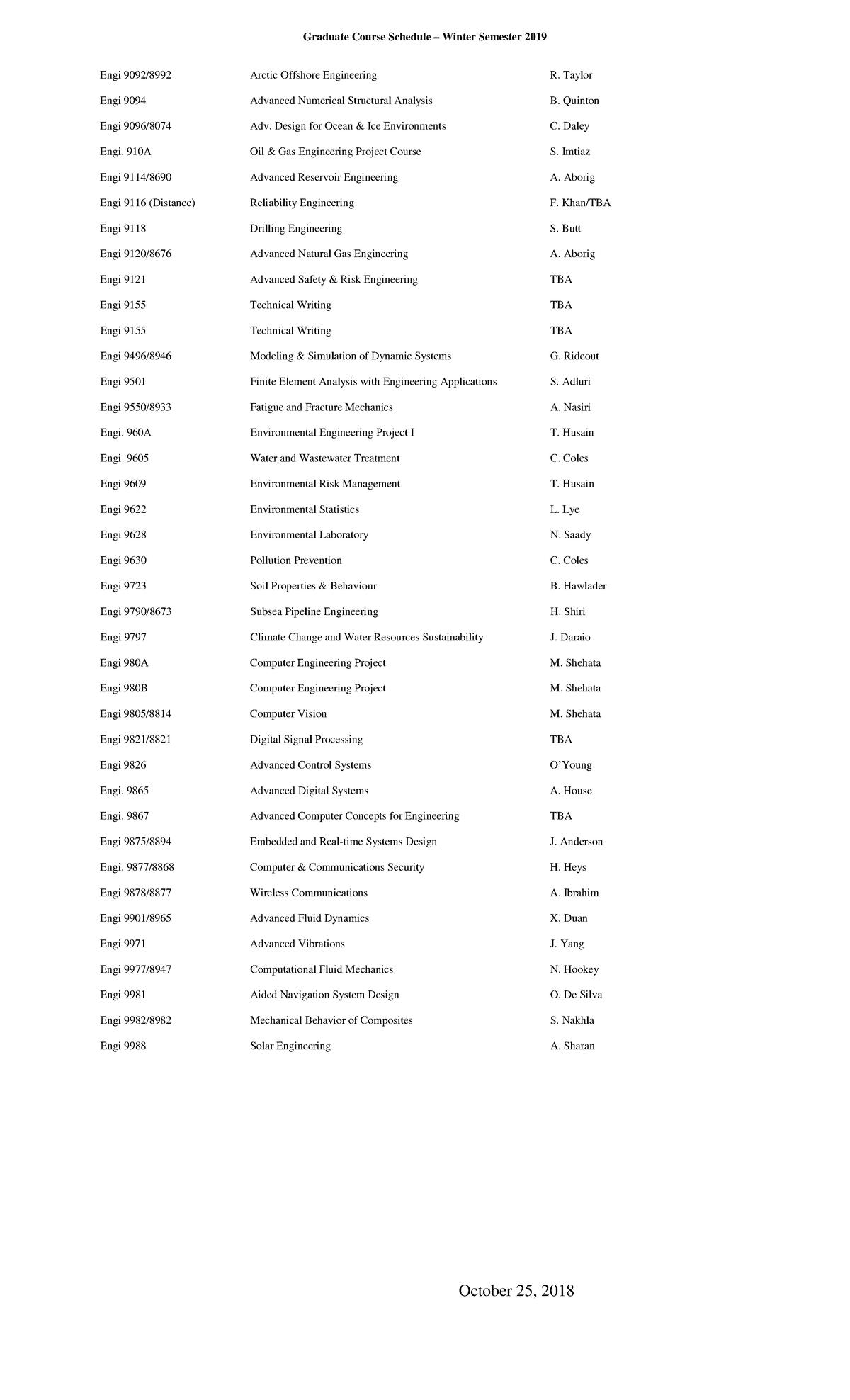 Courses Winter 2019 2 - lecture note - October 25, 2018 Graduate Course ...