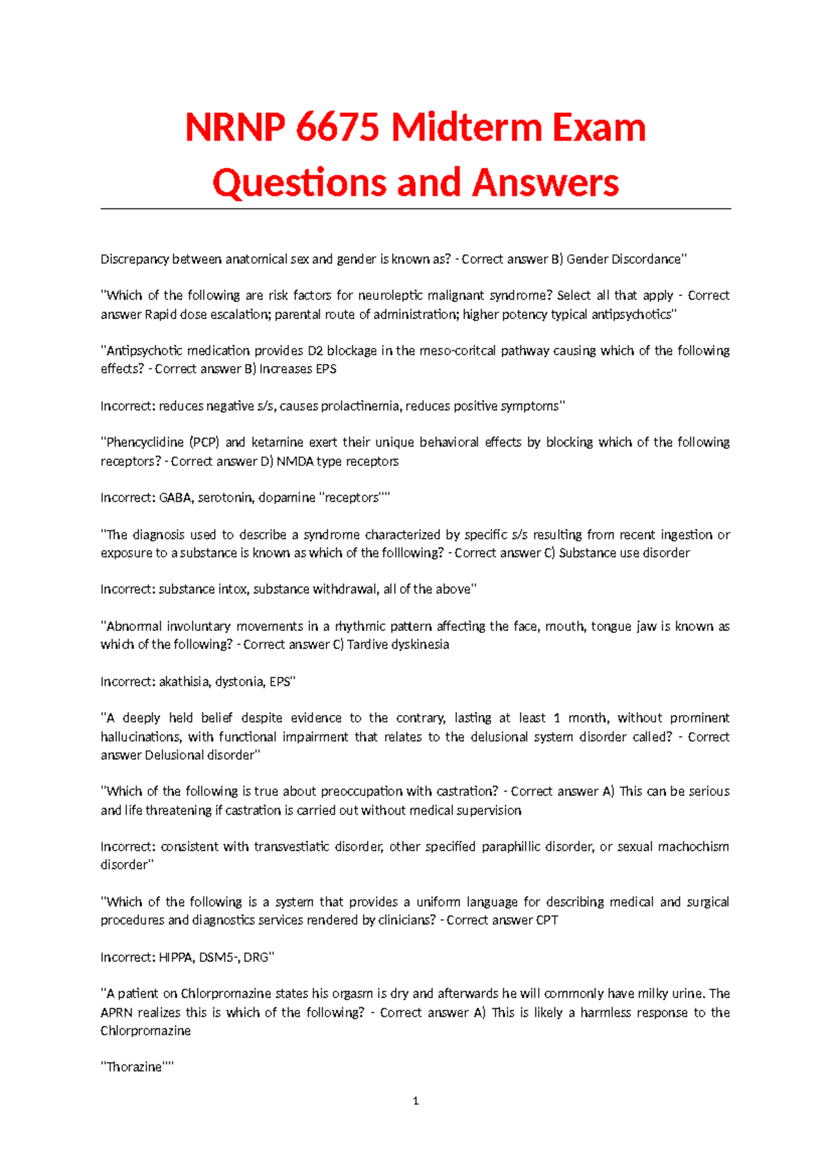 NRNP 6675 Midterm Exam Questions and Answers - NRNP 6675 Midterm Exam Questions and Answers ...