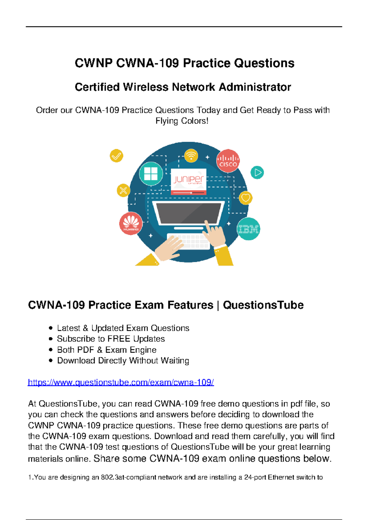 CWNA-109 Practice Questions - Get Ready with the Latest CWNP CWNA-109 ...