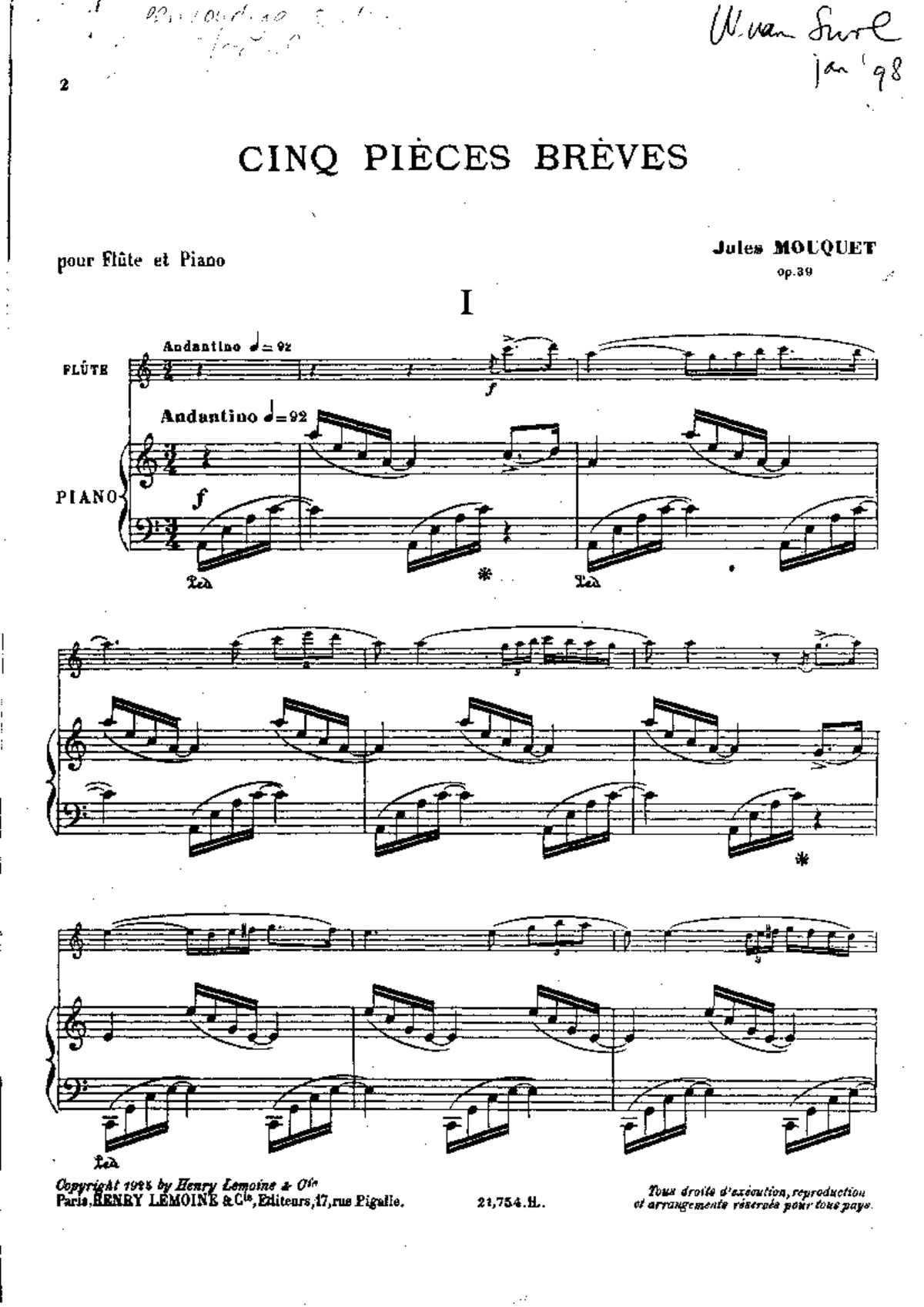 Mouquet, Jules-5 Pièces breves FL PNO - Economía de la Empresa I - Studocu