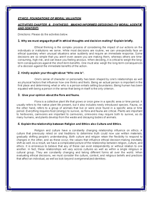 PRE-TEST Chapter 9 - school activity - MODULE: SS02: THE CONTEMPORARY ...