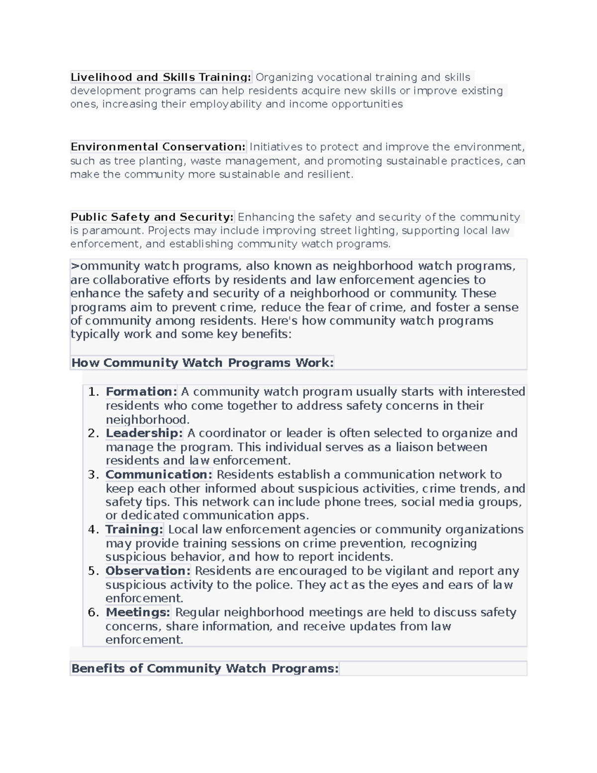 Project - Livelihood and Skills Training: Organizing vocational ...