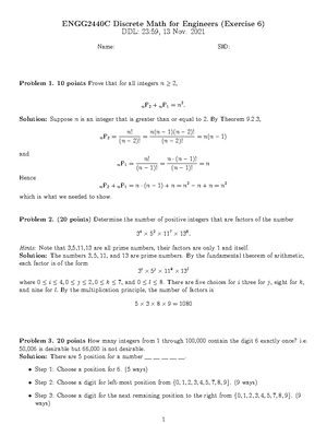 Ex1 sol - Exercise - Discrete Mathematics for Engineers - Problem 1 ...