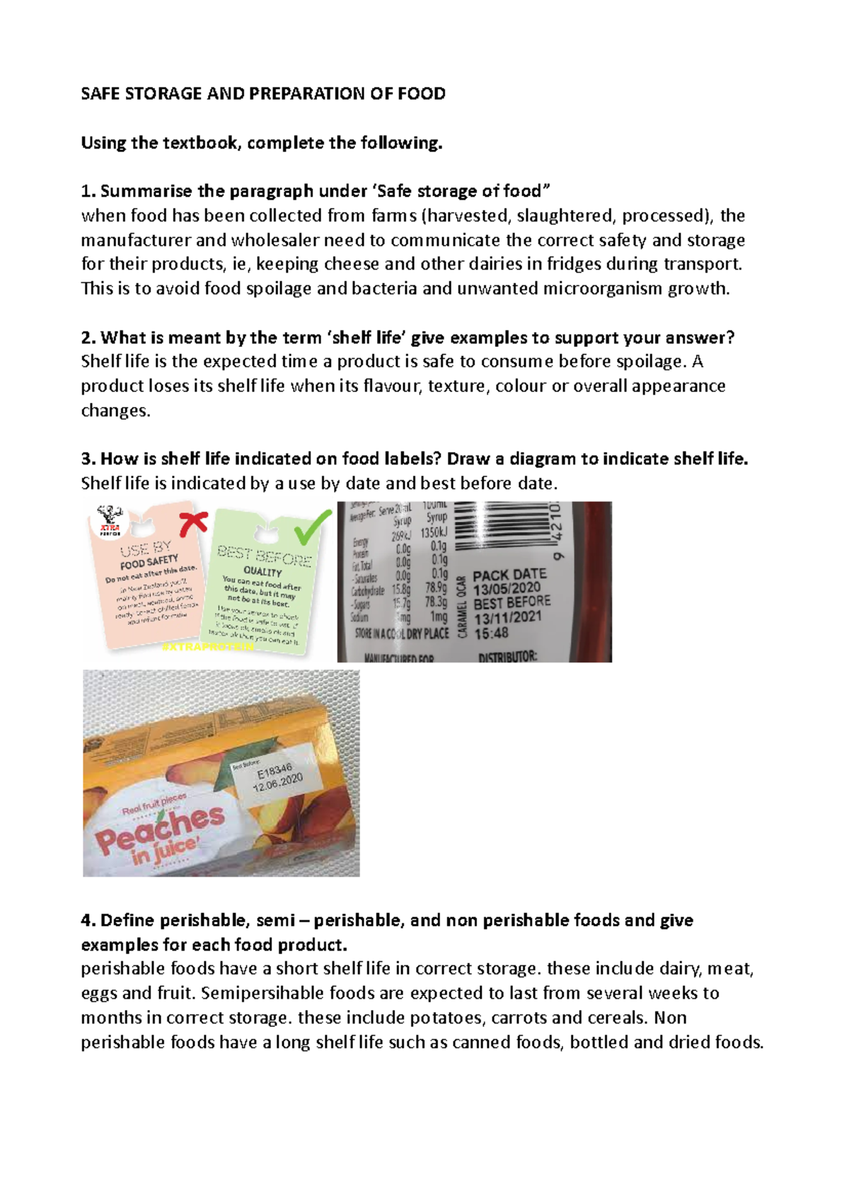 Safe storage and preparation of food - SAFE STORAGE AND PREPARATION OF ...