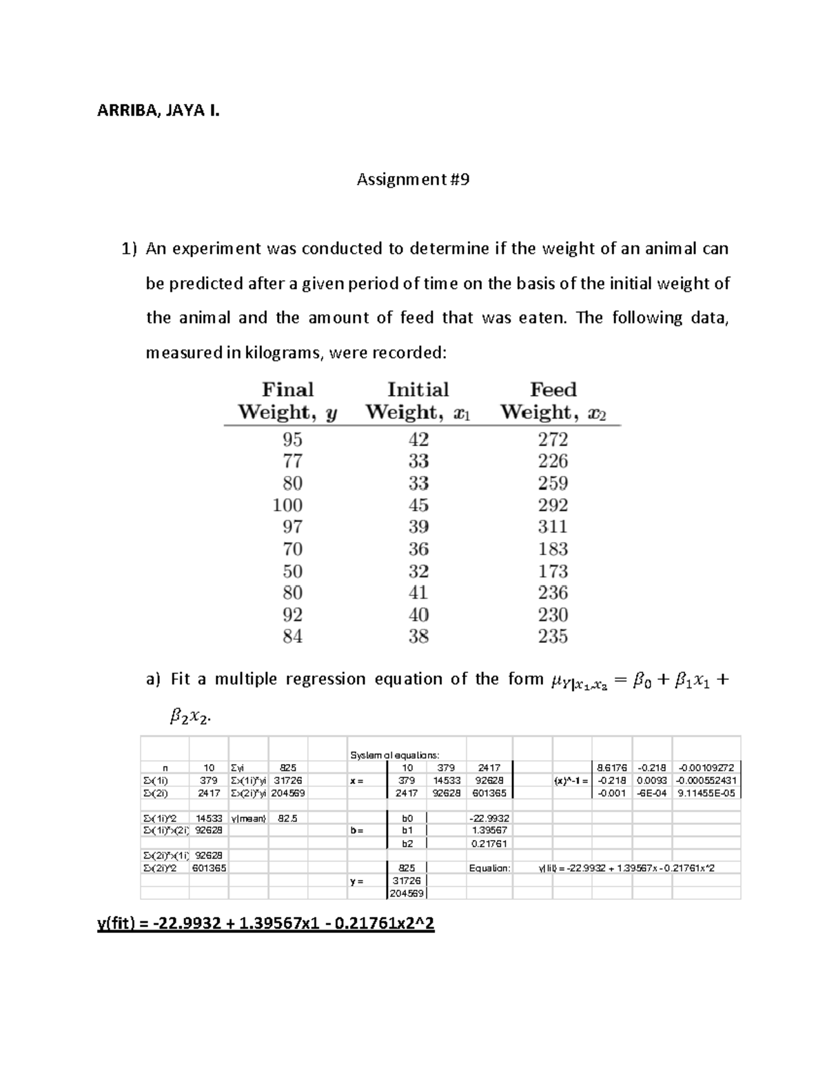 Computer engineering Elec017 - ARRIBA, JAYA I. Assignment # An experiment was conducted to ...