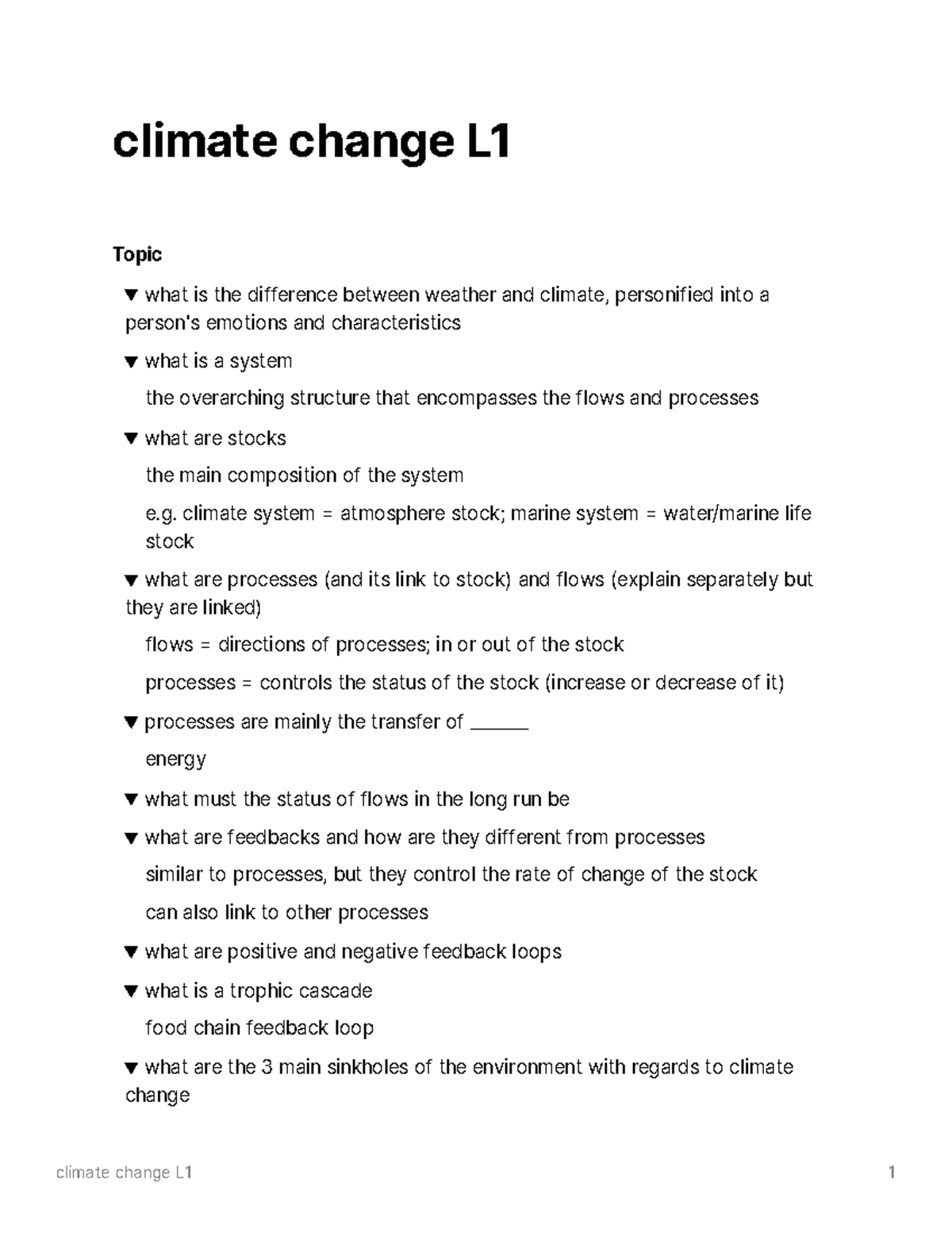 Climate change L1 - Lecture notes 1 - climate change L1 1 climate ...