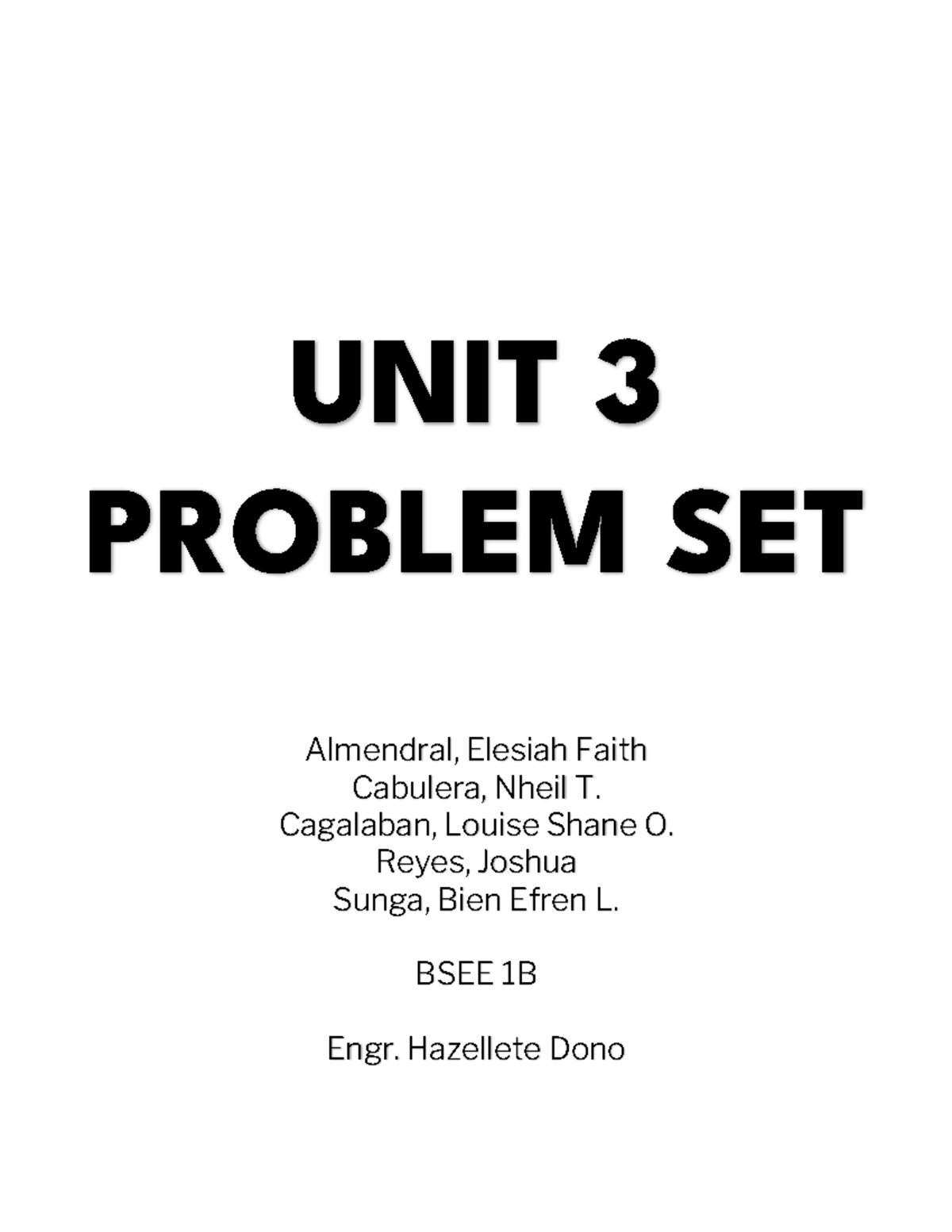 UNIT-3-PROB-SET - This is a guide for Experiment / Coursework - UNIT 3 ...