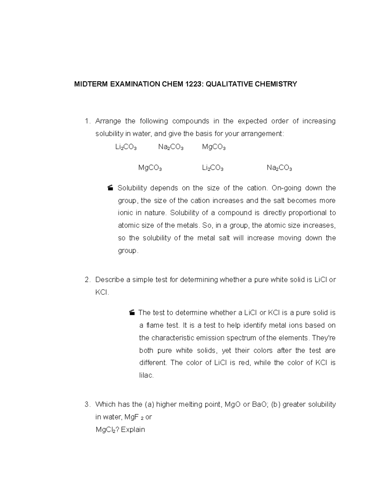 Qualitative CHEM Midtermexam c15 - MIDTERM EXAMINATION CHEM 1223 ...
