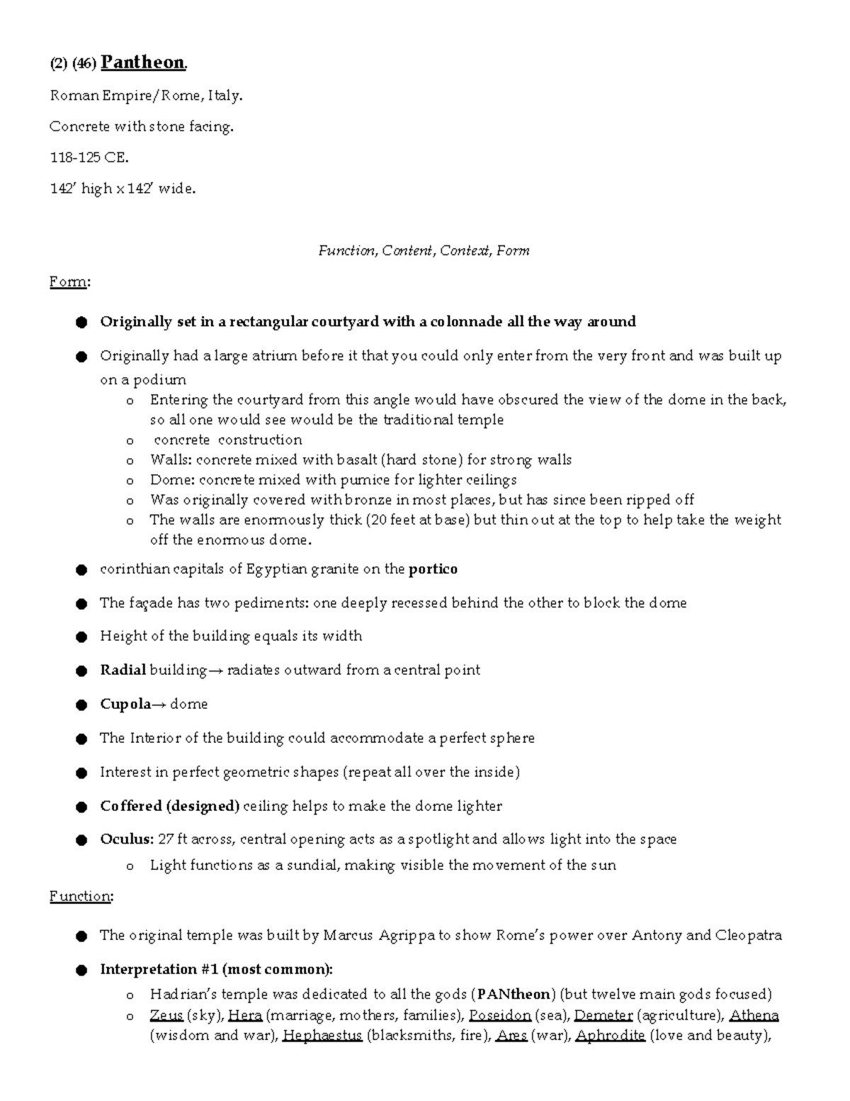 2 46 Pantheon Outline - (2) (46) Pantheon. Roman Empire/Rome, Italy ...