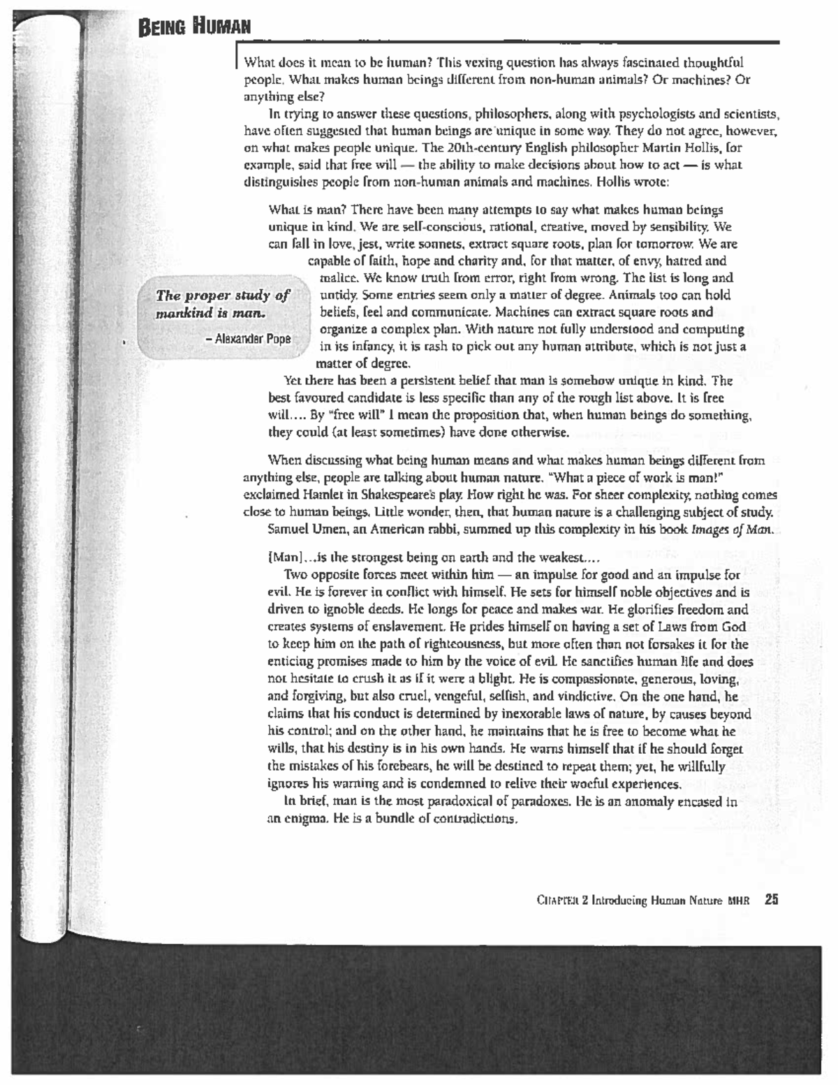 Fundamental Attributes of Human Nature (from text book) - Studocu