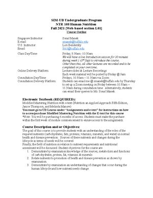 Introduction to Human NUTRITION - NTR 108LEC - UB - Studocu