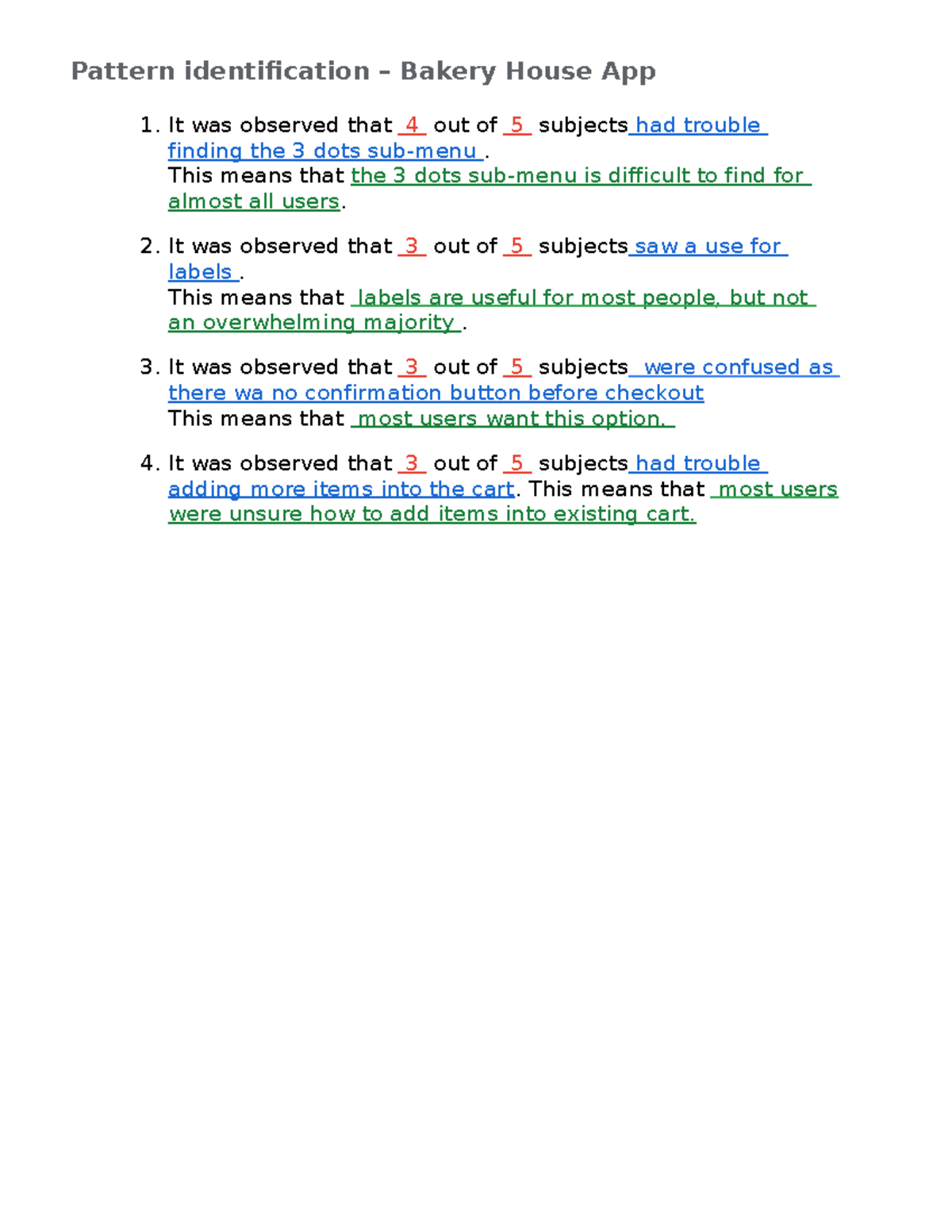 Pattern Identification - Pattern identi昀椀cation – Bakery House App It ...