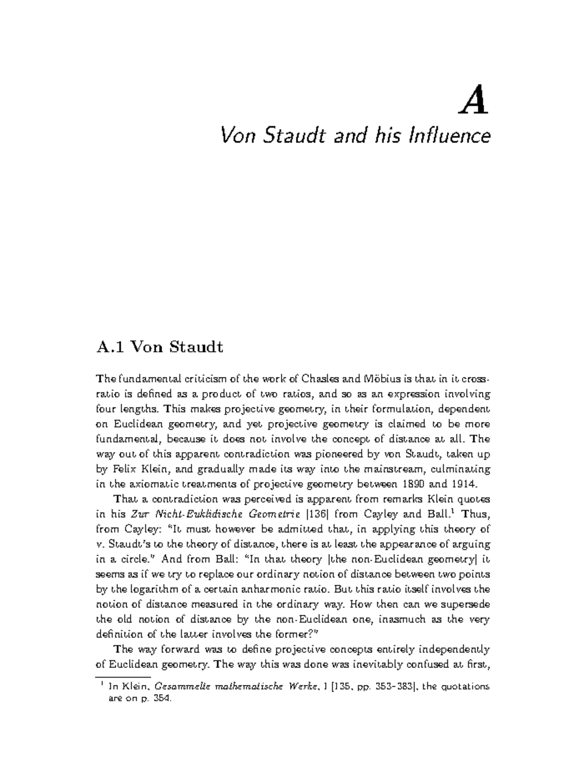 2007 Bookmatter Worlds Out Of Nothing - A Von Staudt and his Influence ...