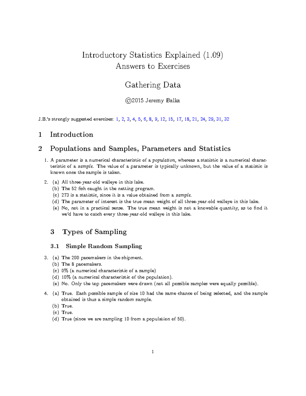 Unit1 Gatheringdata exercises answers - Introductory Statistics ...