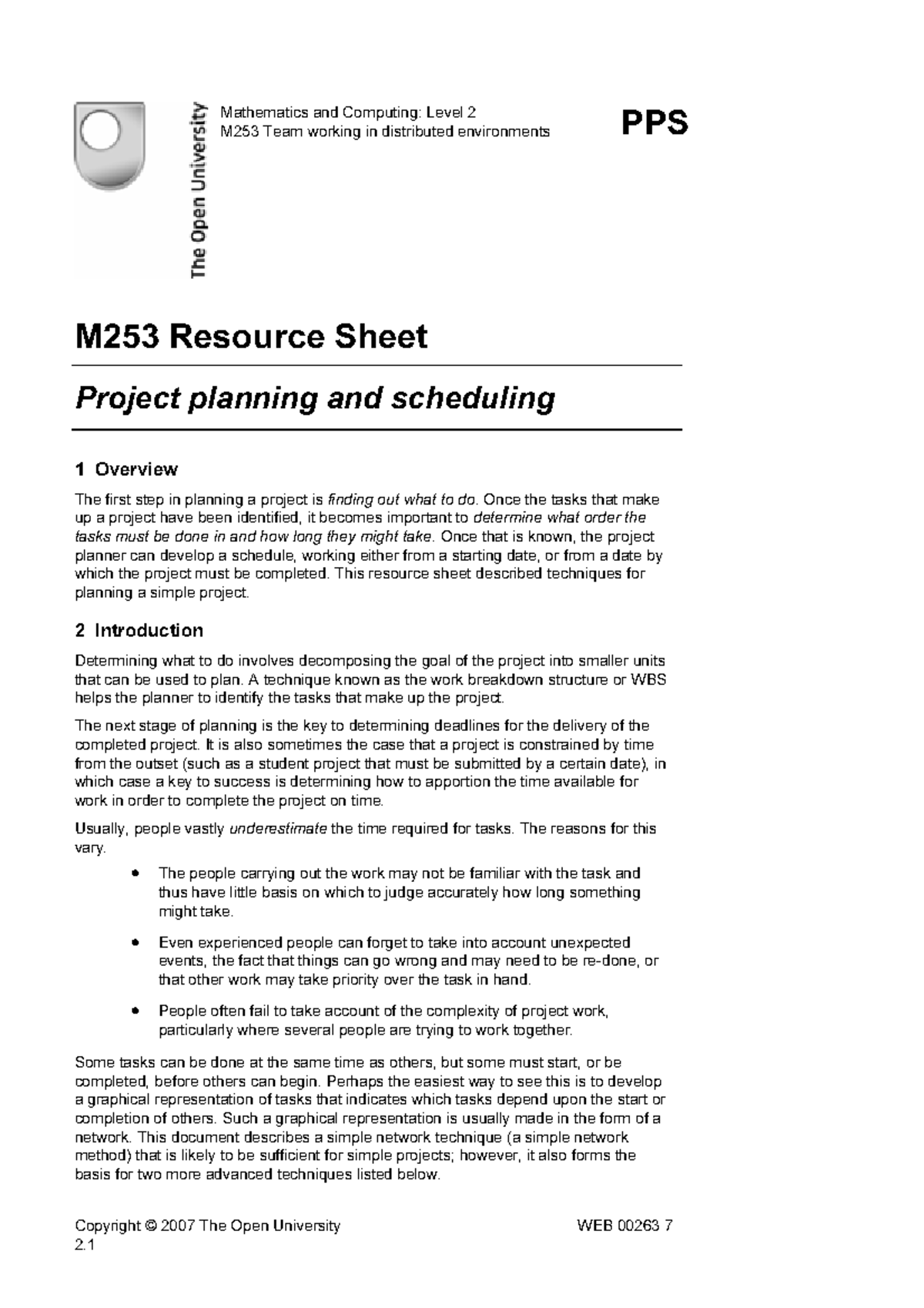 10-project-planning-and-scheduling-1-mathematics-and-computing-level