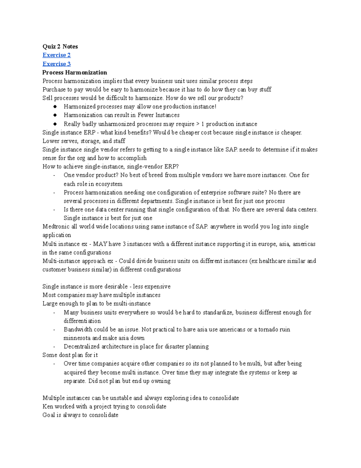 Quiz 2 notes - IDSC 3104 - the U of M - StuDocu