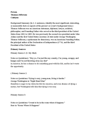 Hamiton script - Hamilton Script Thomas Jefferson: I Thomas Jefferson ...