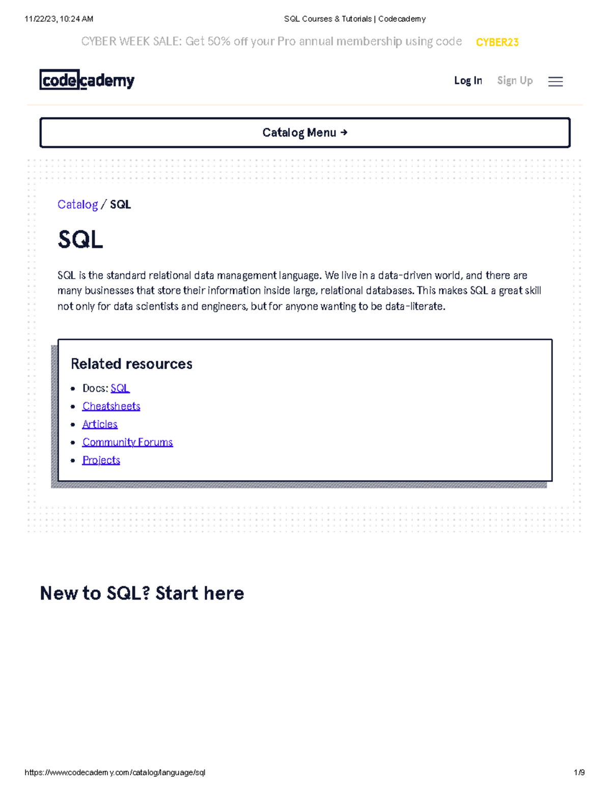 Sql Courses And Tutorials Codecademy Cyber Week Sale Get 50 O Your