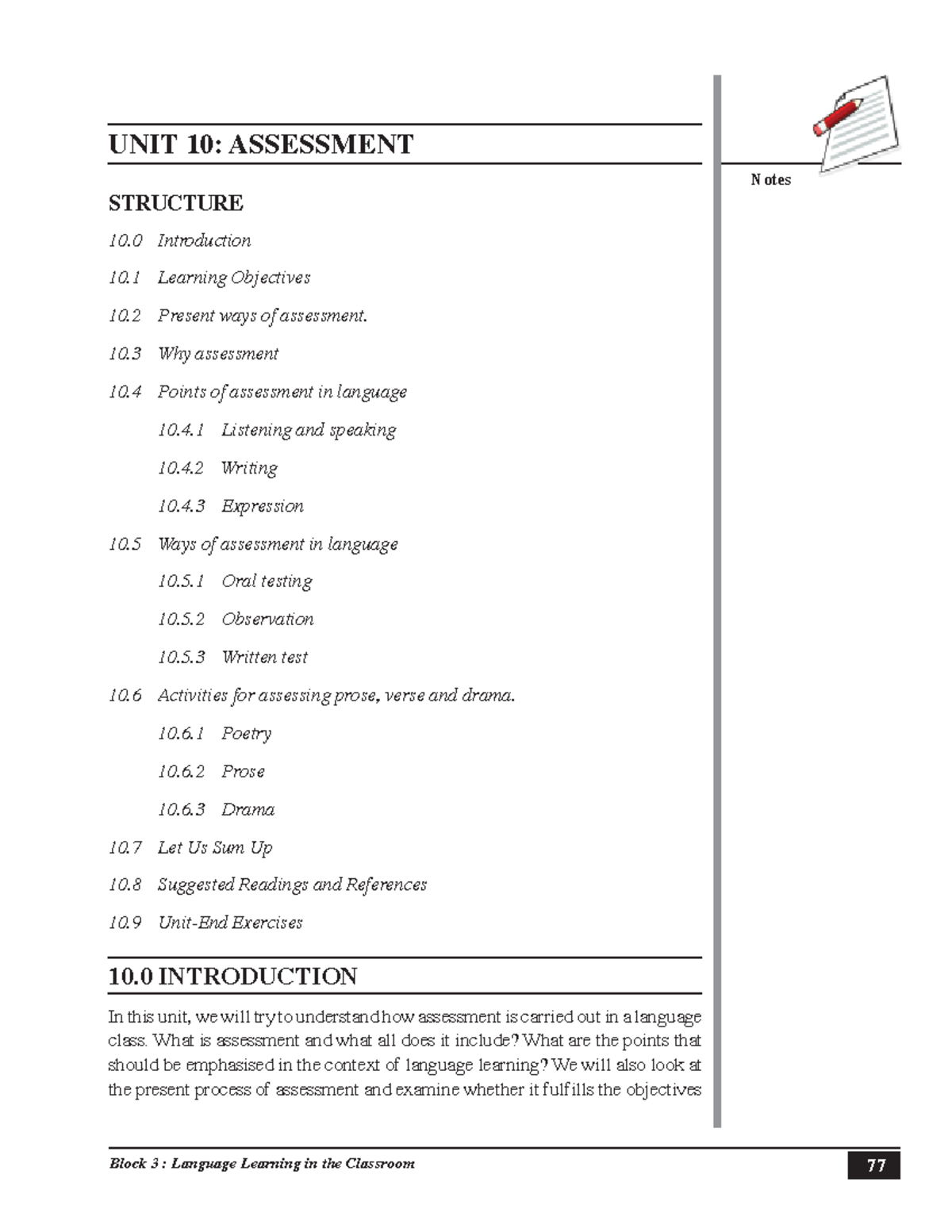UNIT10-Evaluation&Assessment in Languages-1 - 77 Block 3 : Language Learning in the Classroom ...