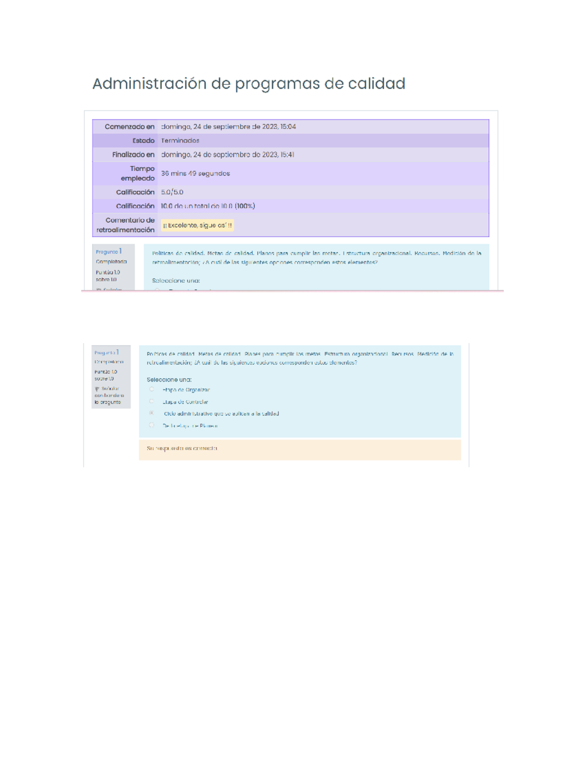 Administracion de programas de calidad 3 - Administración de calidad - Studocu