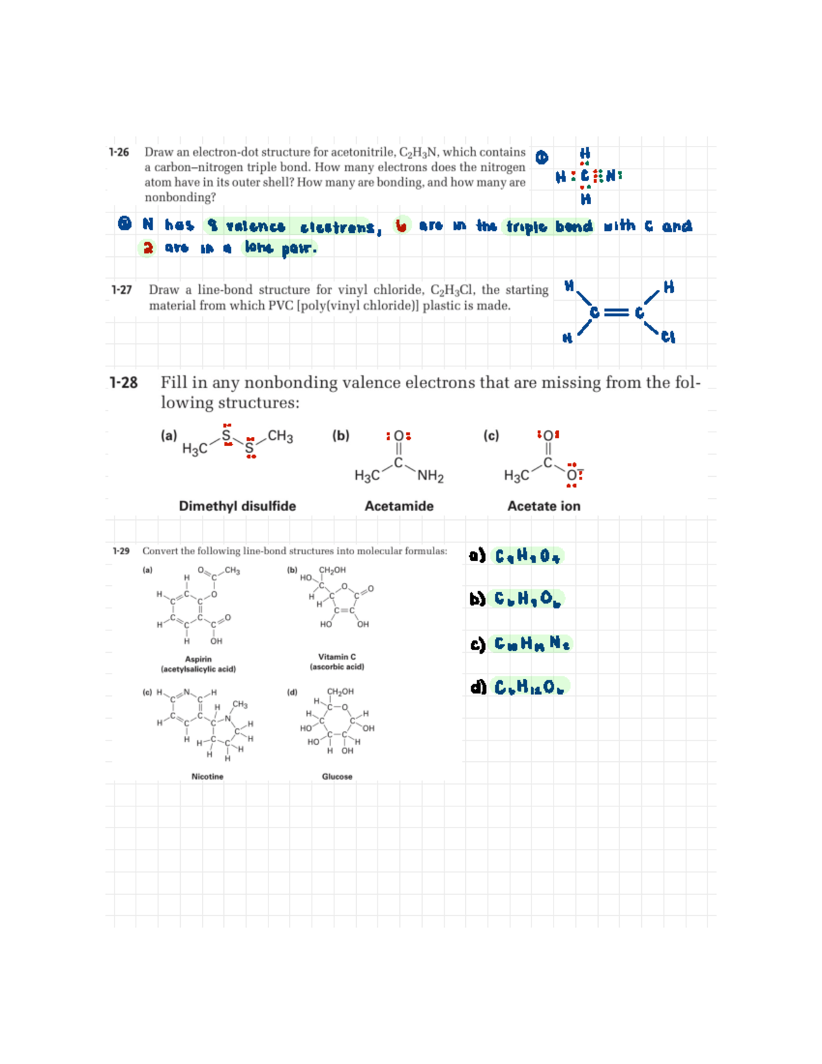 CHM136 Homework - Draw an structure for acetonitrile, CgH3N, which ...
