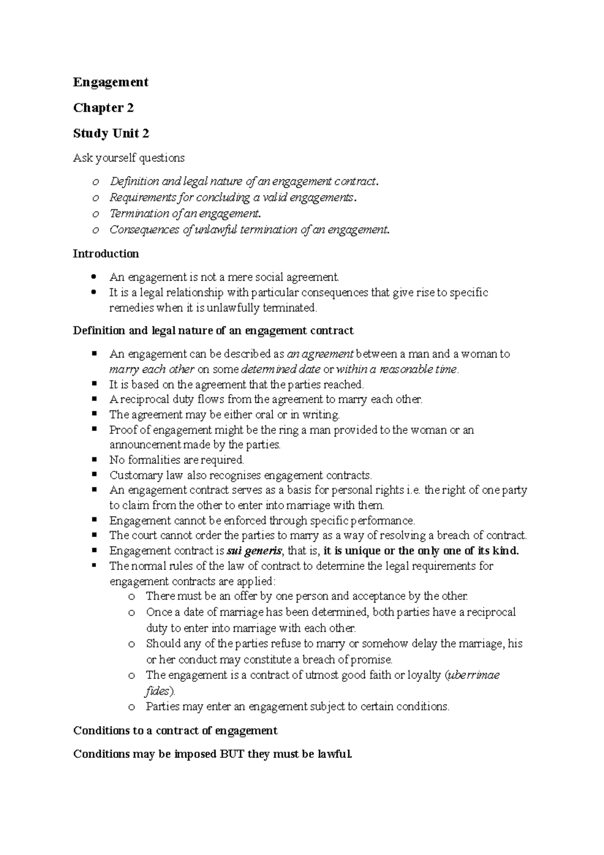 Engagement - lecture notes - Engagement Chapter 2 Study Unit 2 Ask ...