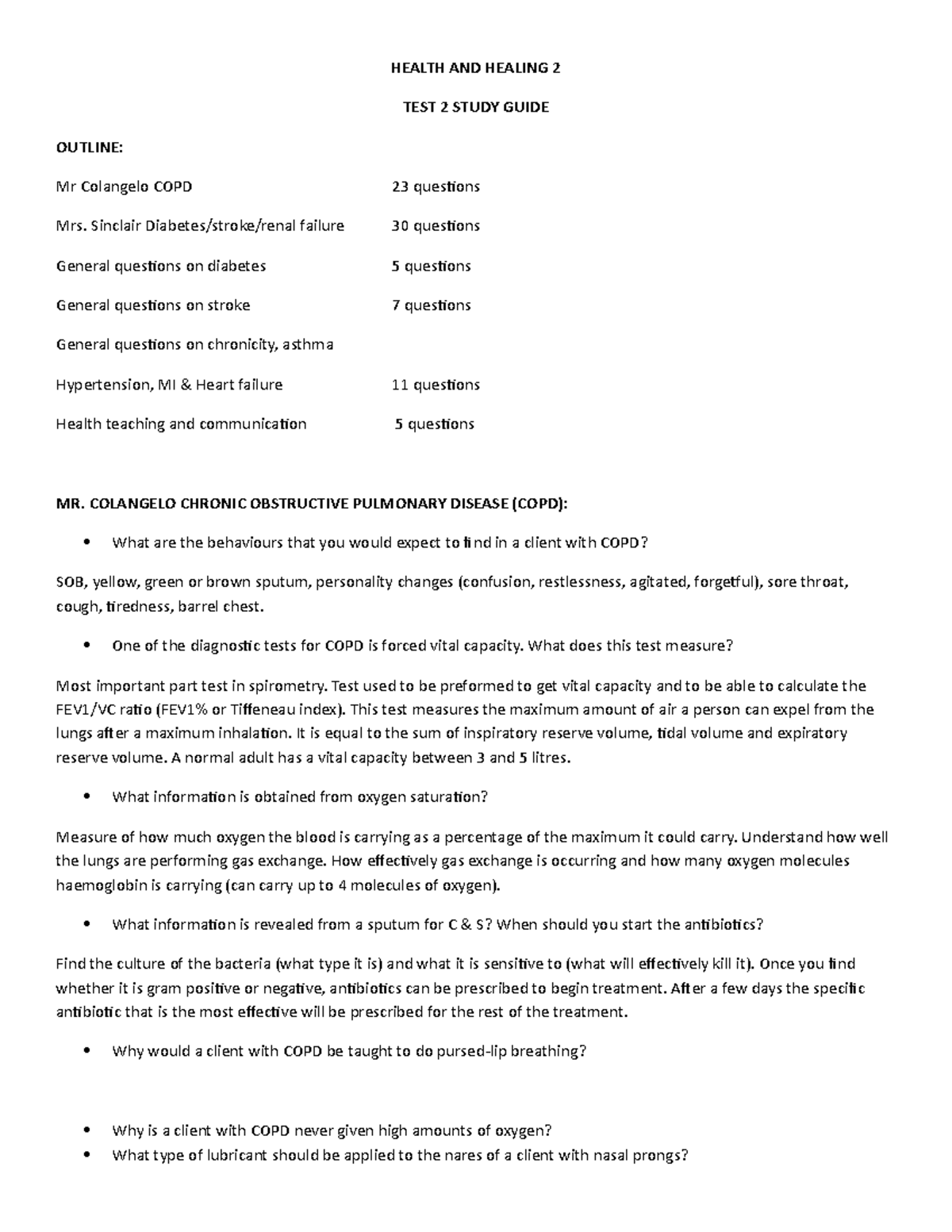 Health Healing 2 Final Exam study Guide - HEALTH AND HEALING 2 TEST 2 ...