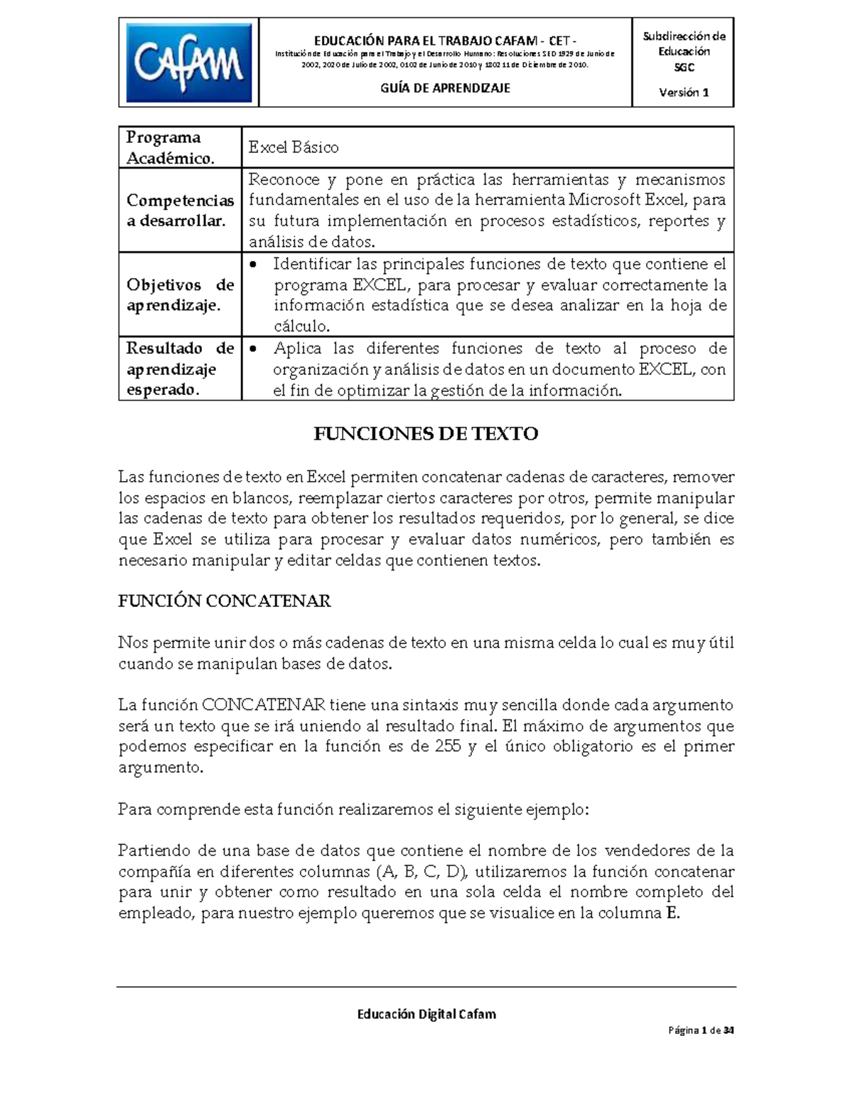 G07 EB - Educación Digital Cafam EDUCACIÓN PARA EL TRABAJO CAFAM - CET ...