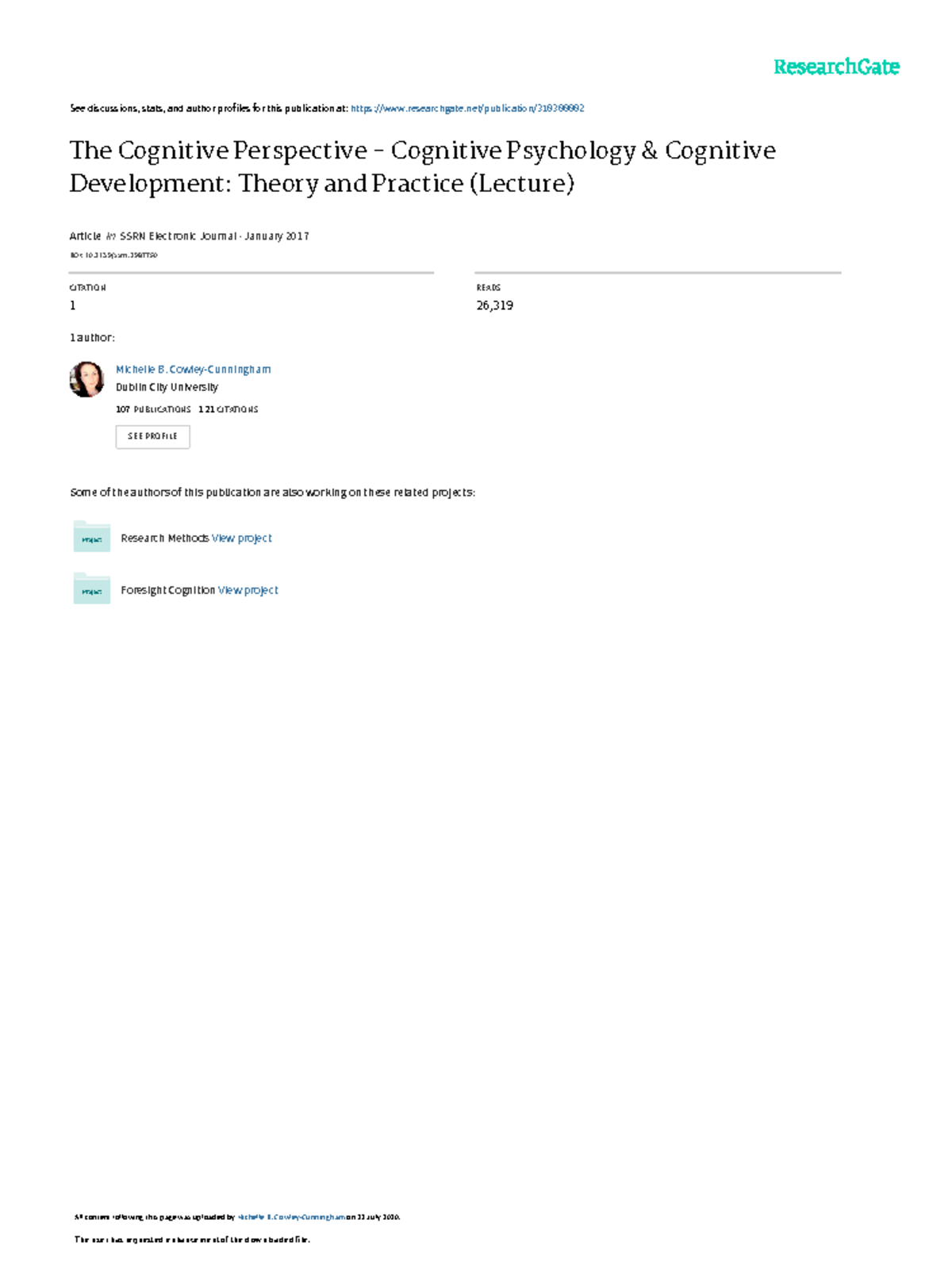 Cognitive Development-Introductory Notebook - See discussions, stats ...