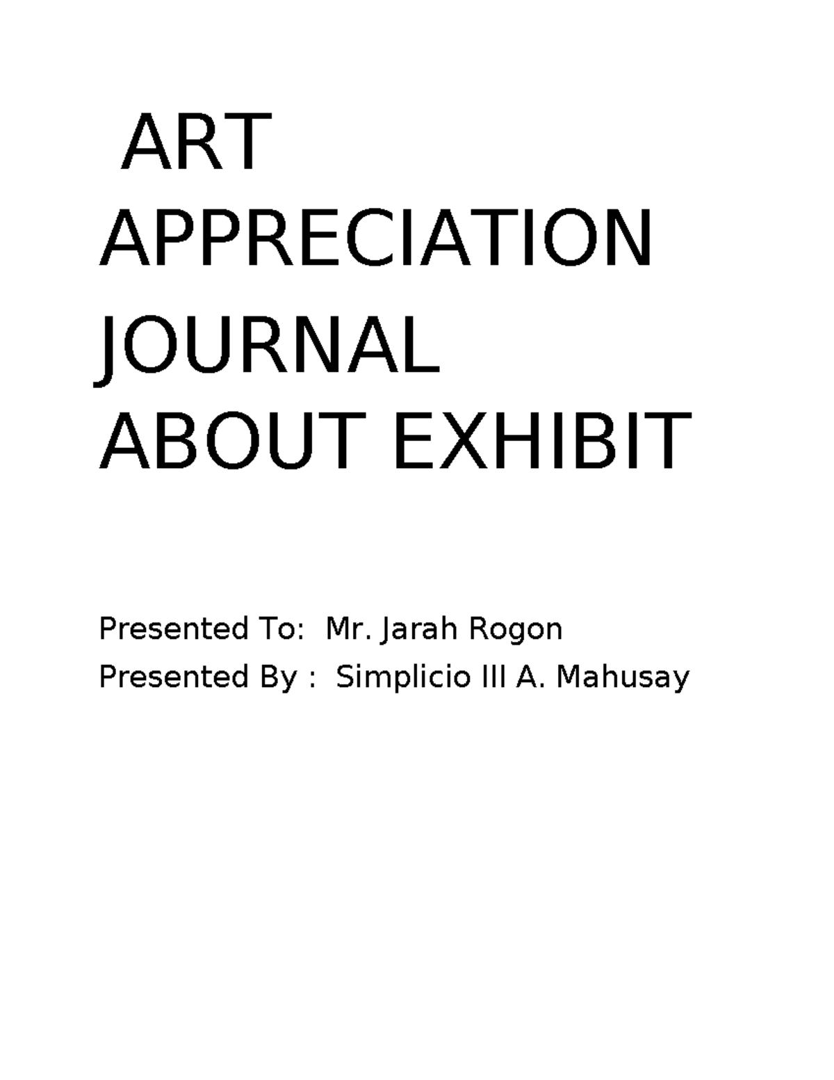 ART Appreciation - Lesson - Bachelor of Secondary Education major in ...