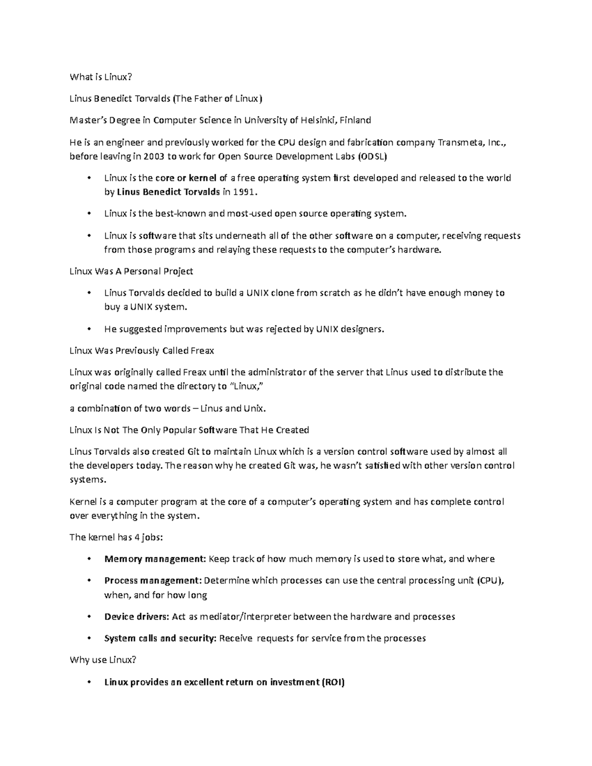 Linux - What is Linux? Linus Benedict Torvalds (The Father of Linux ...