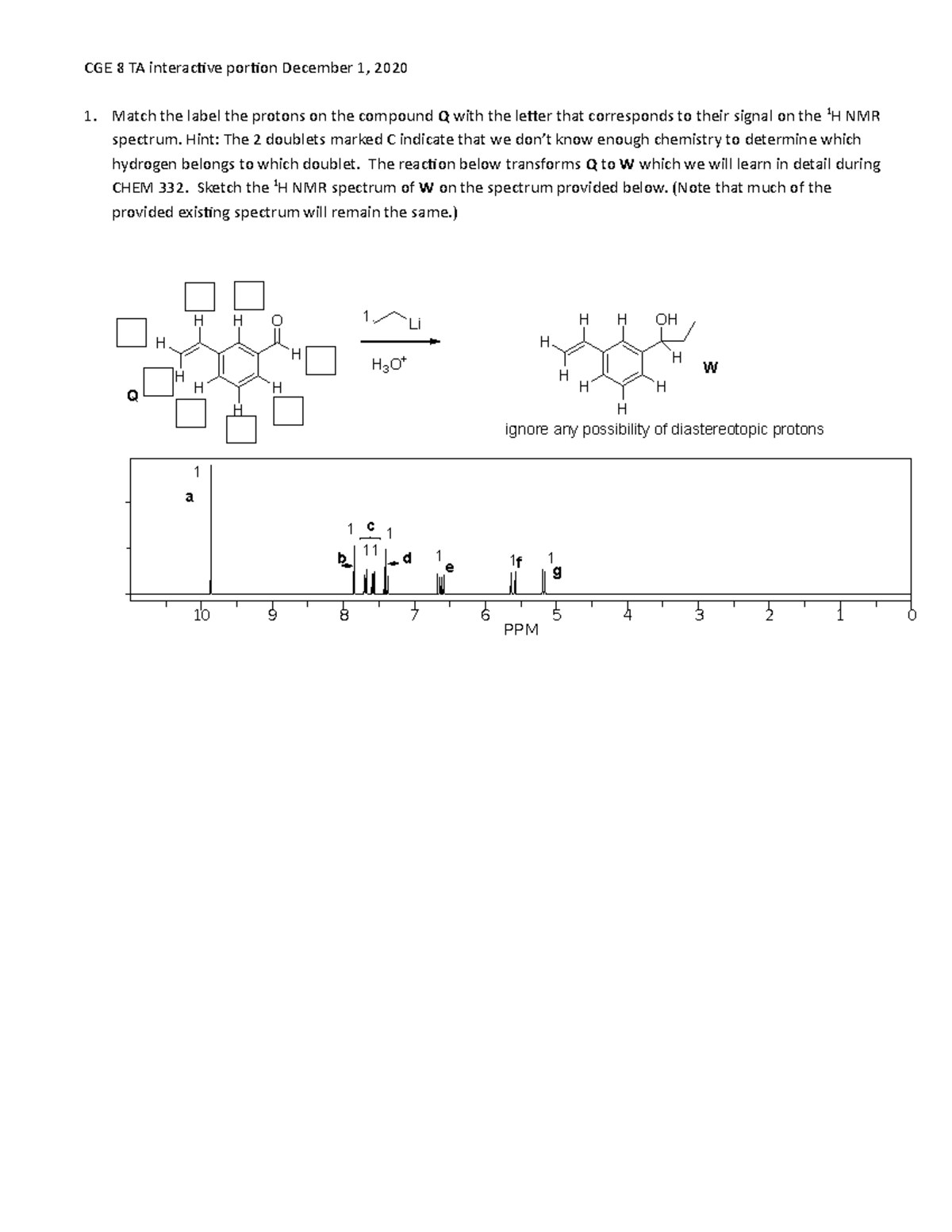 Spectroscopy CGE - CGE 8 TA interactive portion December 1, 2020 Match ...