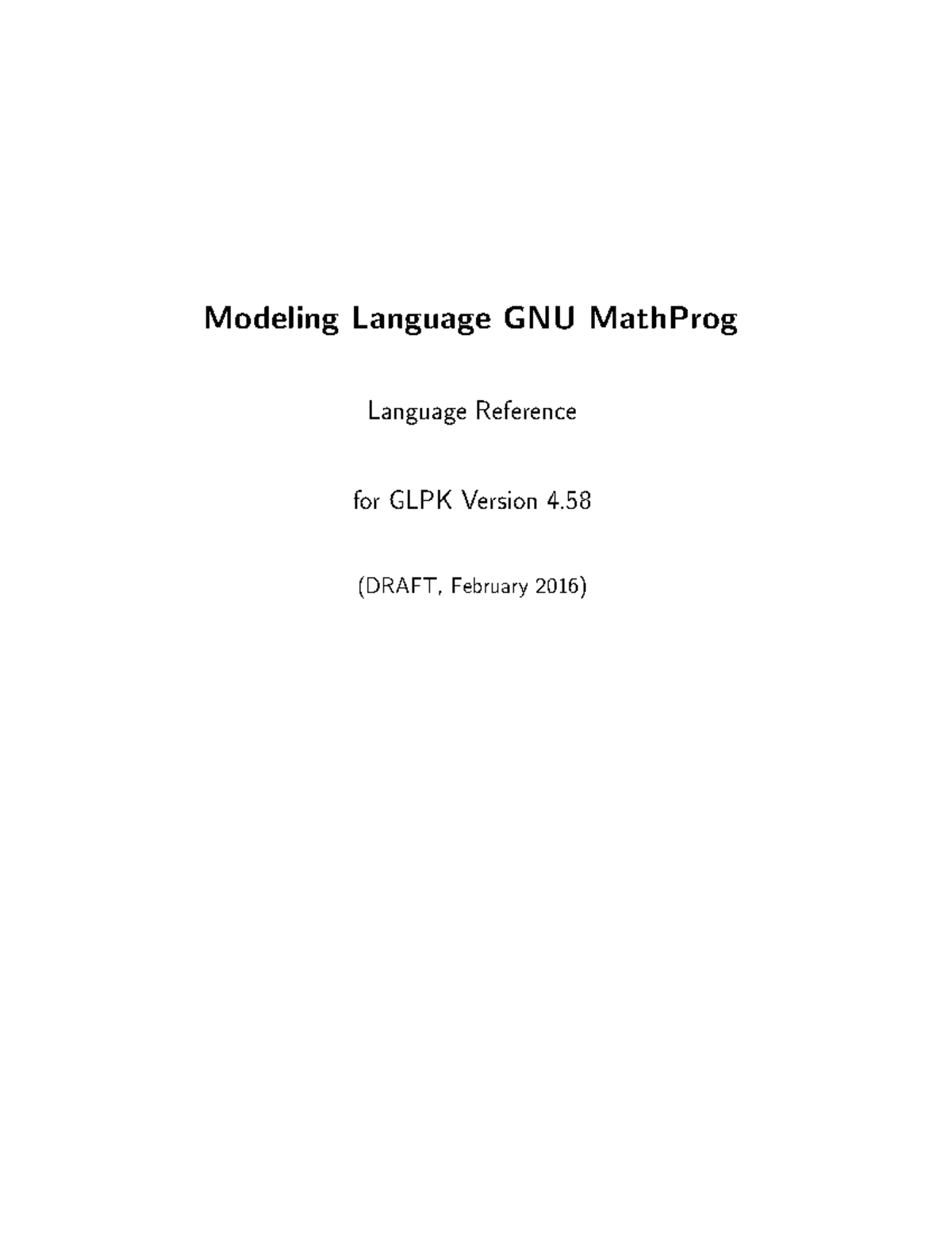 Gmpl - dsdfdfdf - Modeling Language GNU MathProg Language Reference for ...