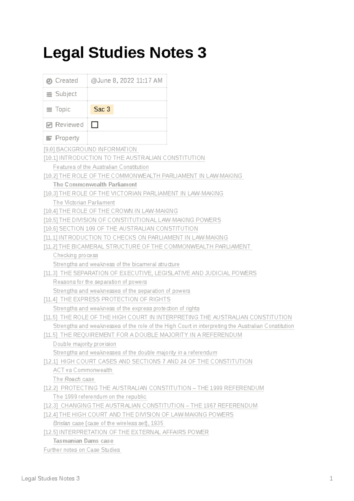 Legal Studies Notes 3 - Summary of first half of unit 3 - Legal Studies ...