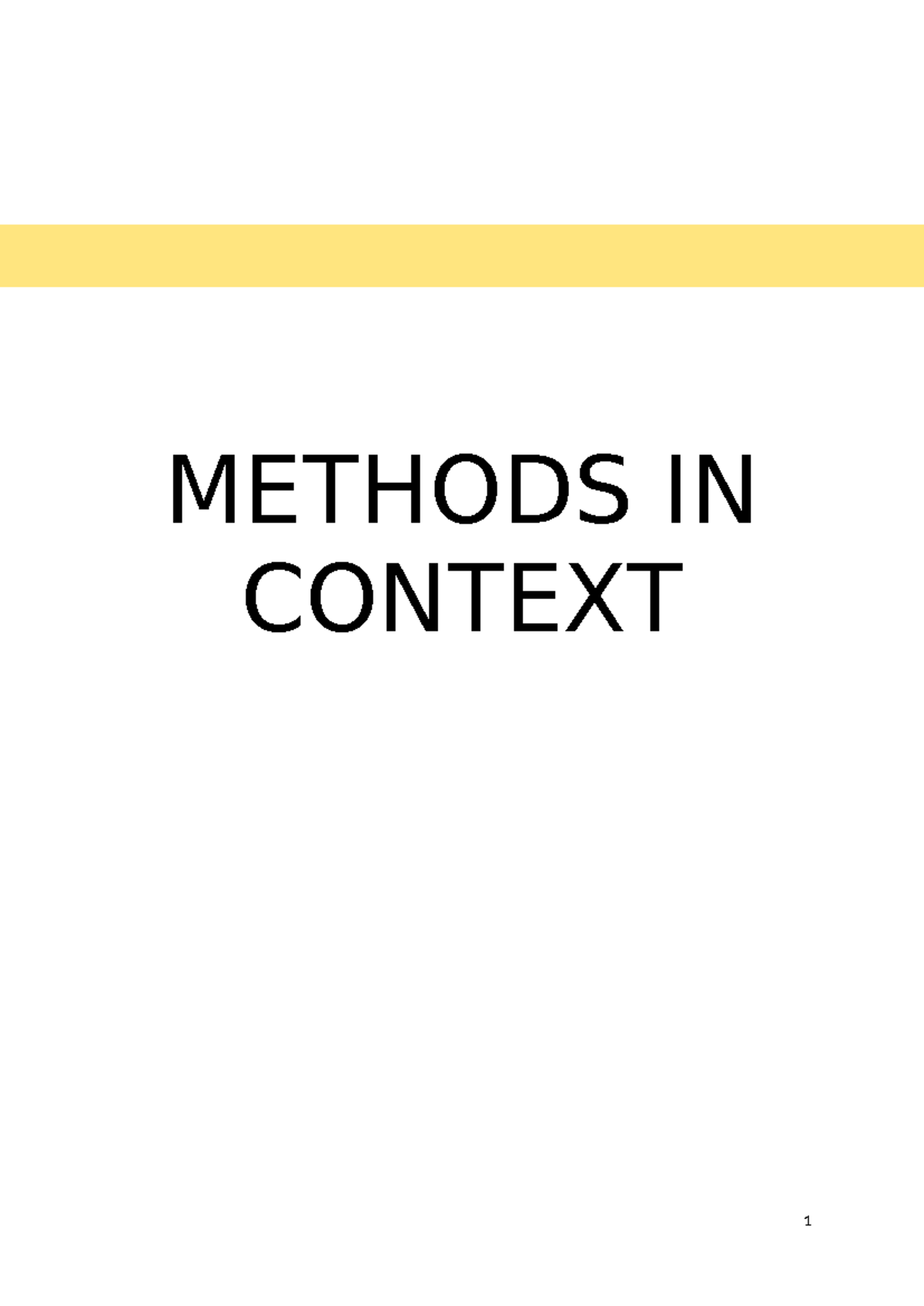 Methods IN Context - Skcjdjdjdj - METHODS IN CONTEXT C O N T E N T S ...