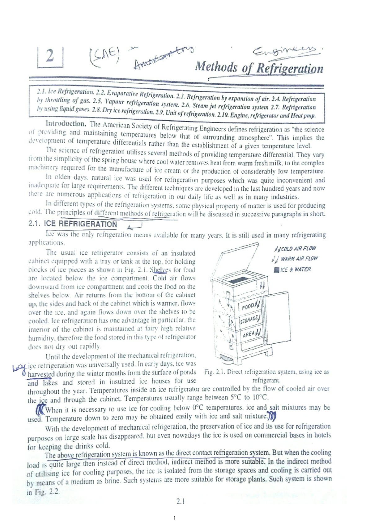 Unit 1.1 basics - notes - 2 (SAE) Methods of Refrigeration of gas. 2 ...