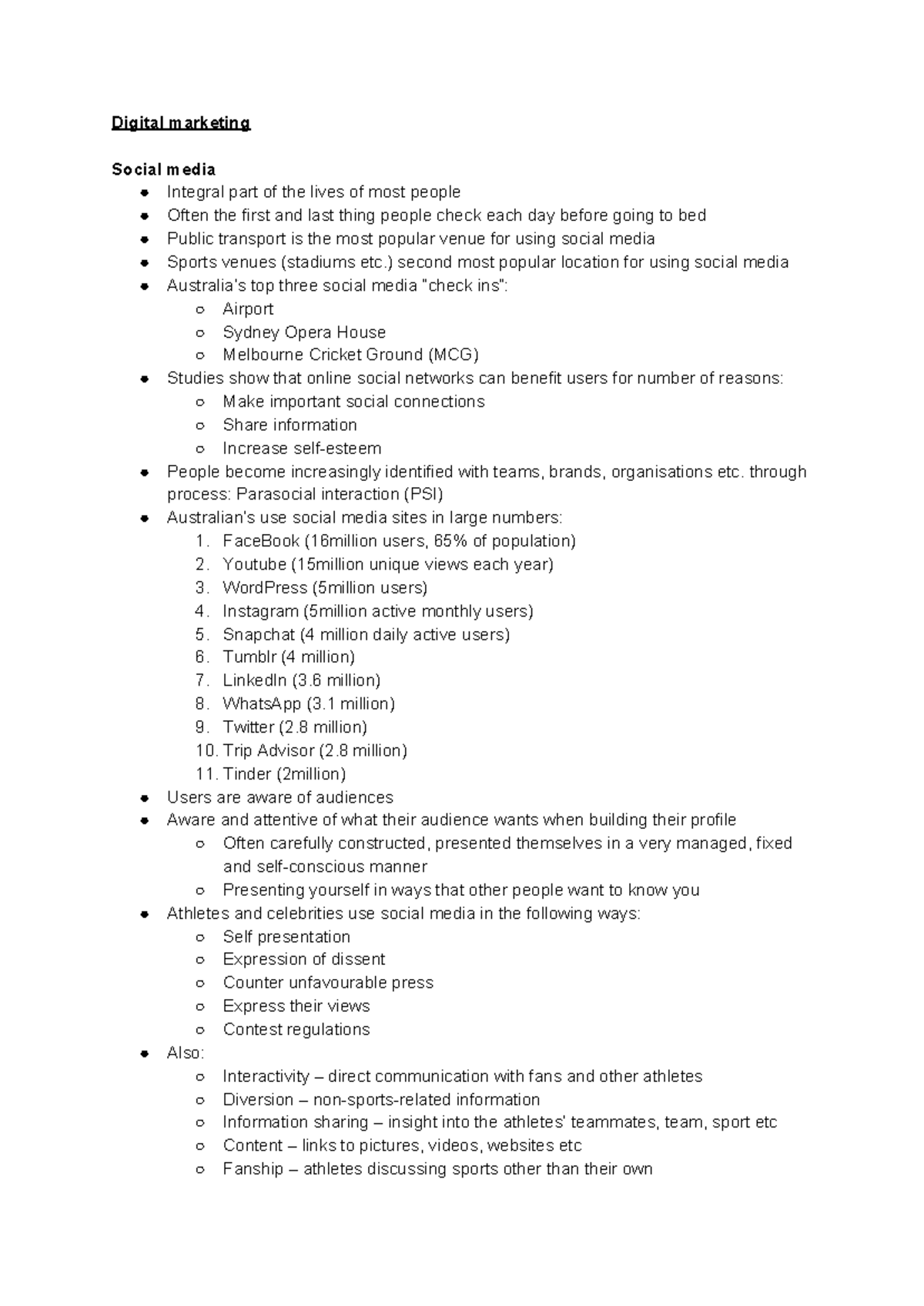 Wk 7 Digital Media - notes - Digital marketing Social media Integral ...