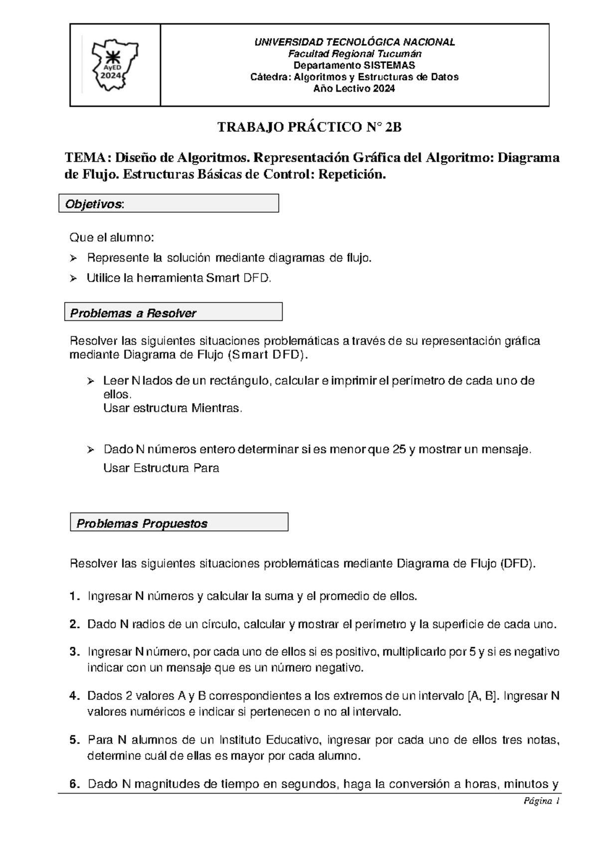 TP Numero 2B 2024 - Facultad Regional Tucumán Departamento SISTEMAS ...