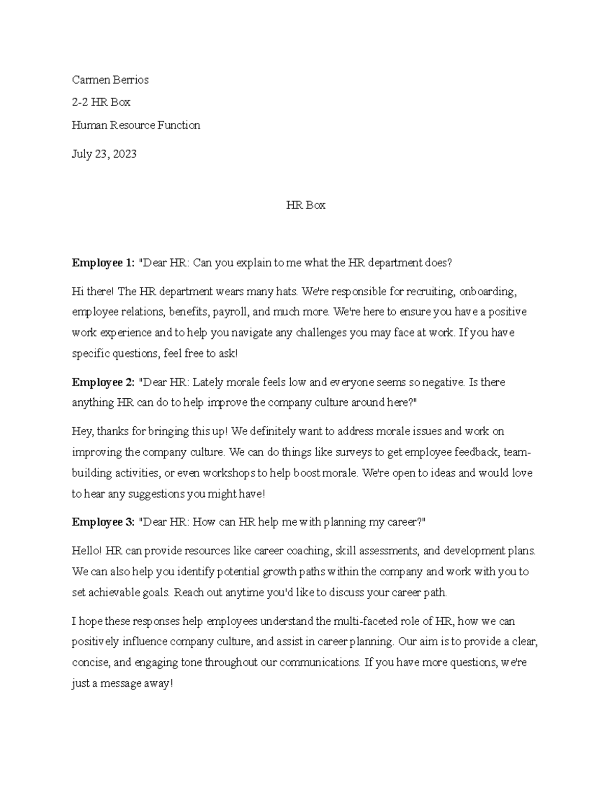 HR box - hr box - Carmen Berrios 2-2 HR Box Human Resource Function ...