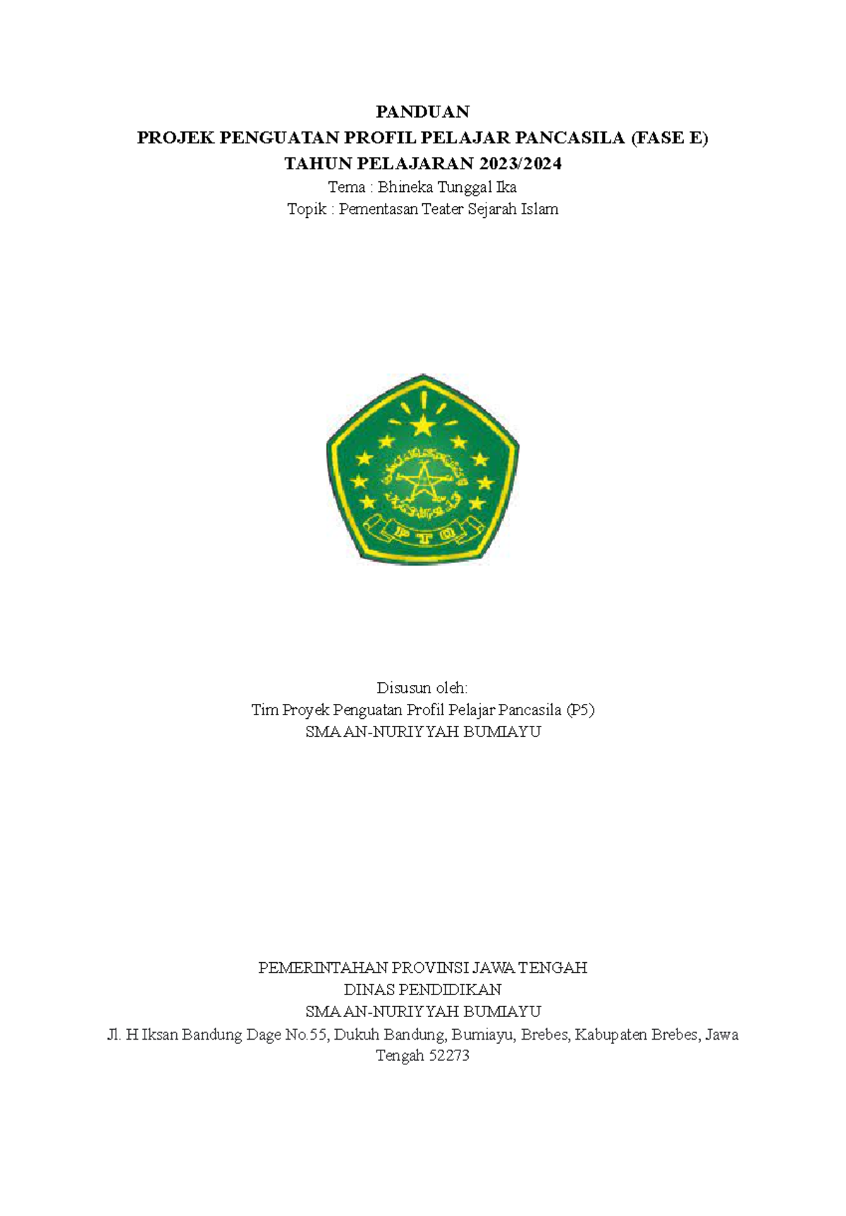 Modul Projek p5 kls x - PANDUAN PROJEK PENGUATAN PROFIL PELAJAR ...