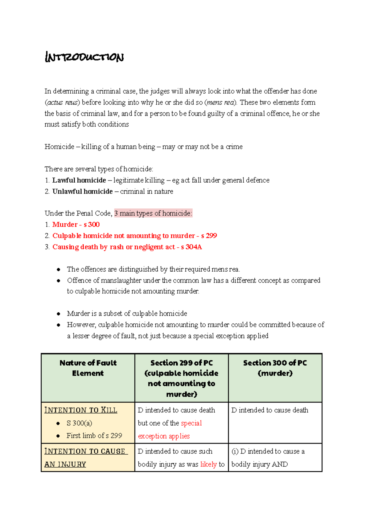 Murder - _______ - Introduction In determining a criminal case, the ...