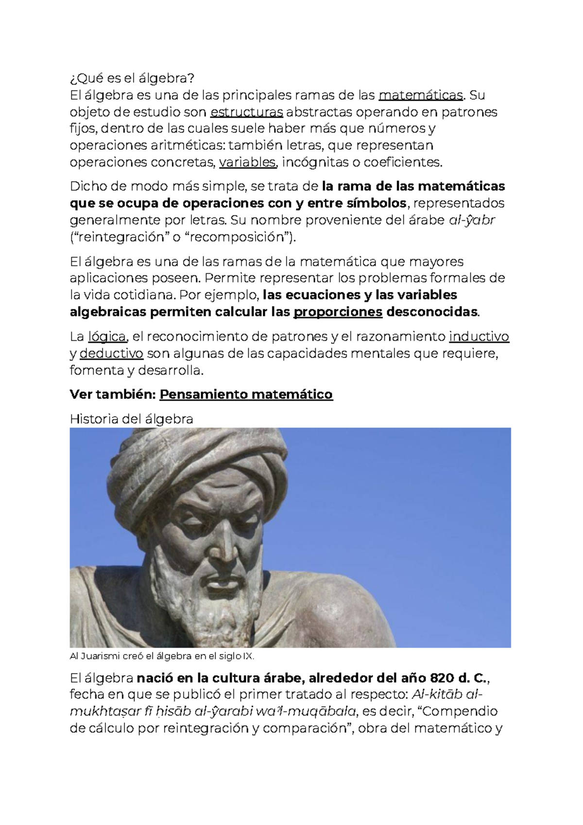 Apuntes de Algebra - ¿Qué es el álgebra? El álgebra es una de las ...