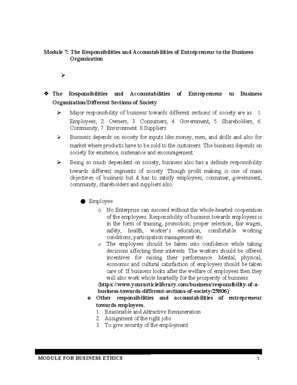 Module-7-Bus - n/a - Module 7: The Responsibilities and ...