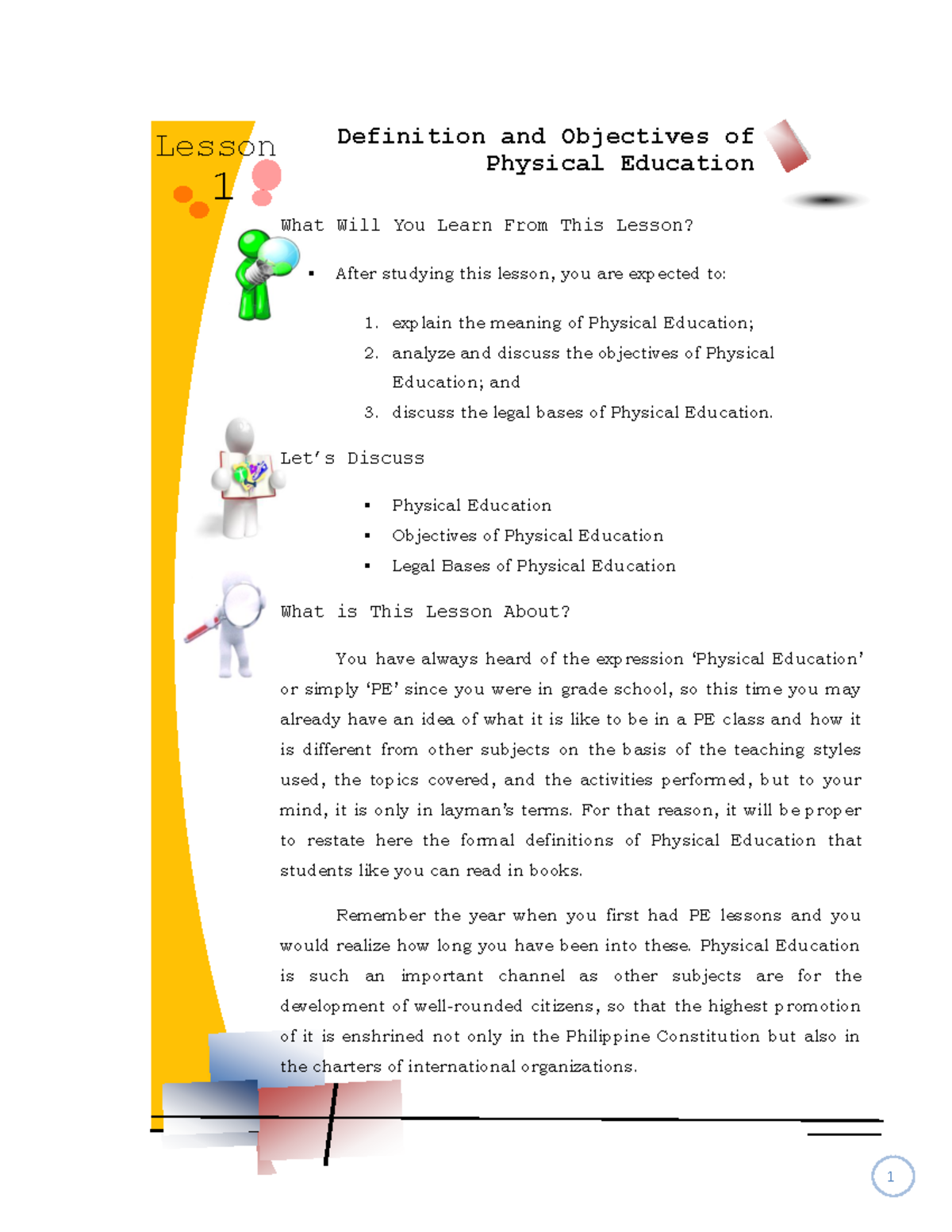 Lesson 1 - UNDERSTANDING THE SELF - Definition and Objectives of ...