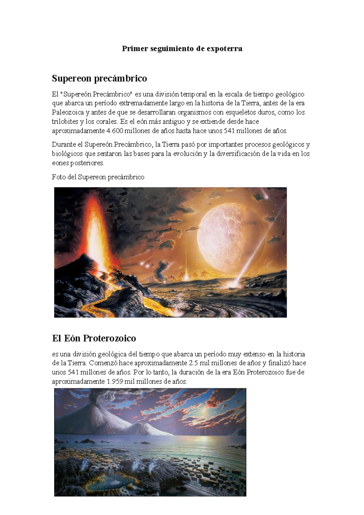 Expoterra - DIFERENTES ERAS - Primer seguimiento de expoterra Supereon ...