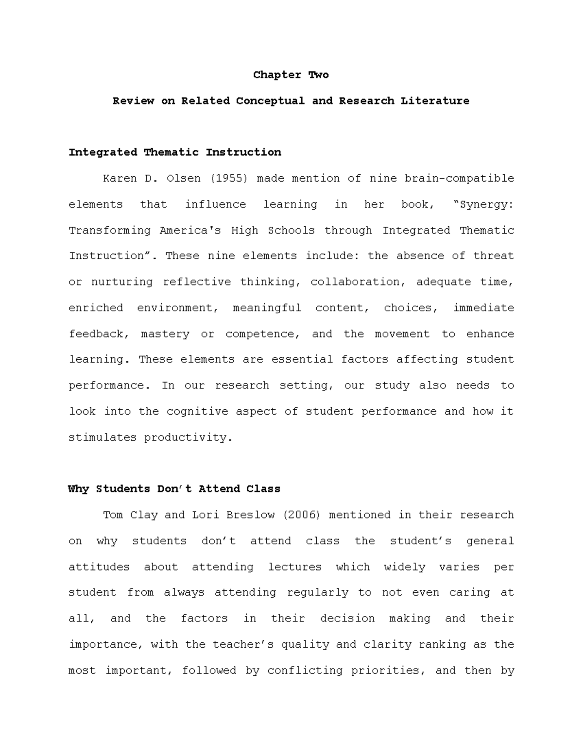 Chapter Two - Chapter Two Review on Related Conceptual and Research ...